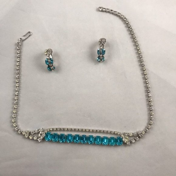 Jewelry | Antique 195s Rhinestone Necklace Earring Set | Poshmark